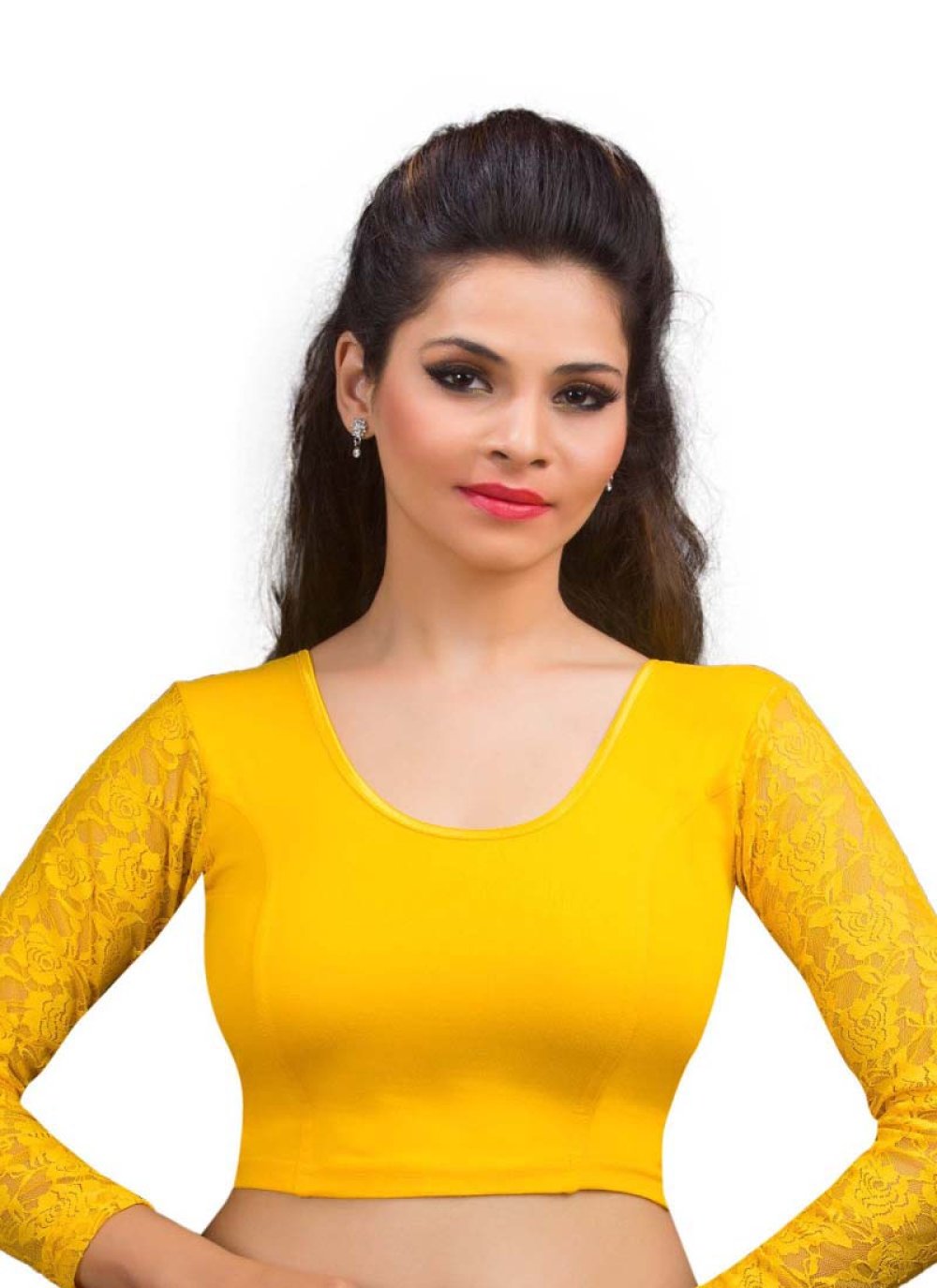Buy Online Lycra Yellow Designer Blouse : 109422