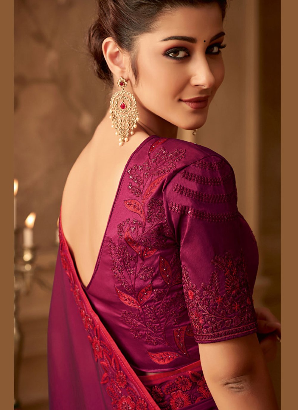 Buy Magenta Color Classic Saree Online : 112736