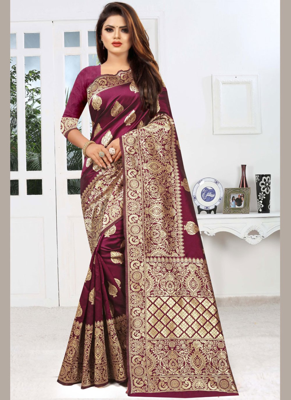 Maroon Party Classic Saree buy online