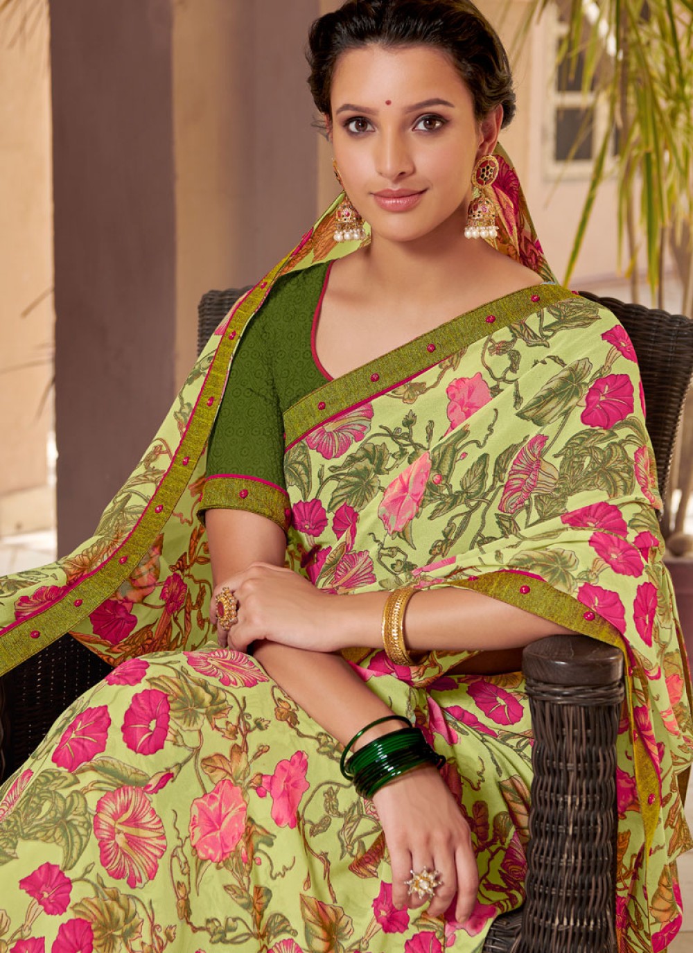 Shop Online Multi Colour Color Printed Saree : 125550