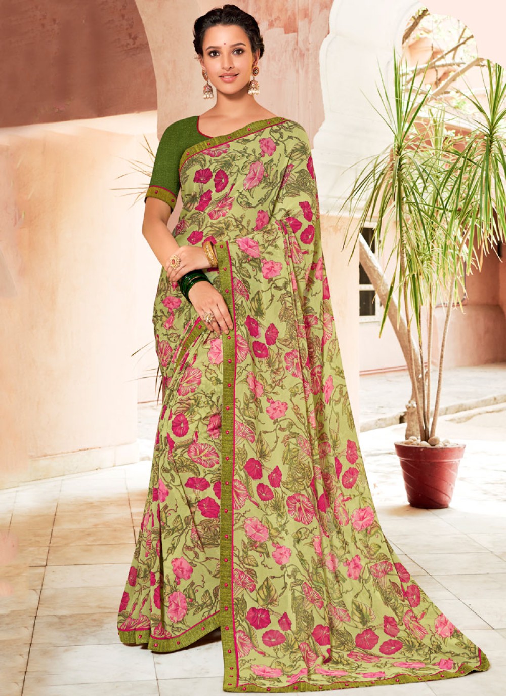 Shop Online Multi Colour Color Printed Saree : 125550