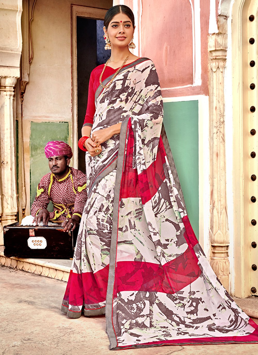 Buy Online Multi Colour Color Trendy Saree : 114720