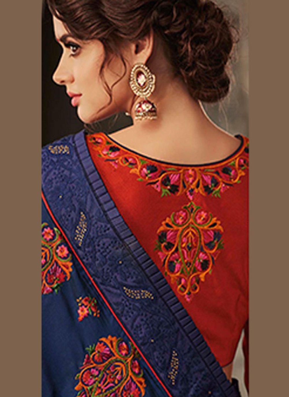 Shop Navy Blue Poly Silk Silk Saree Online : 128683