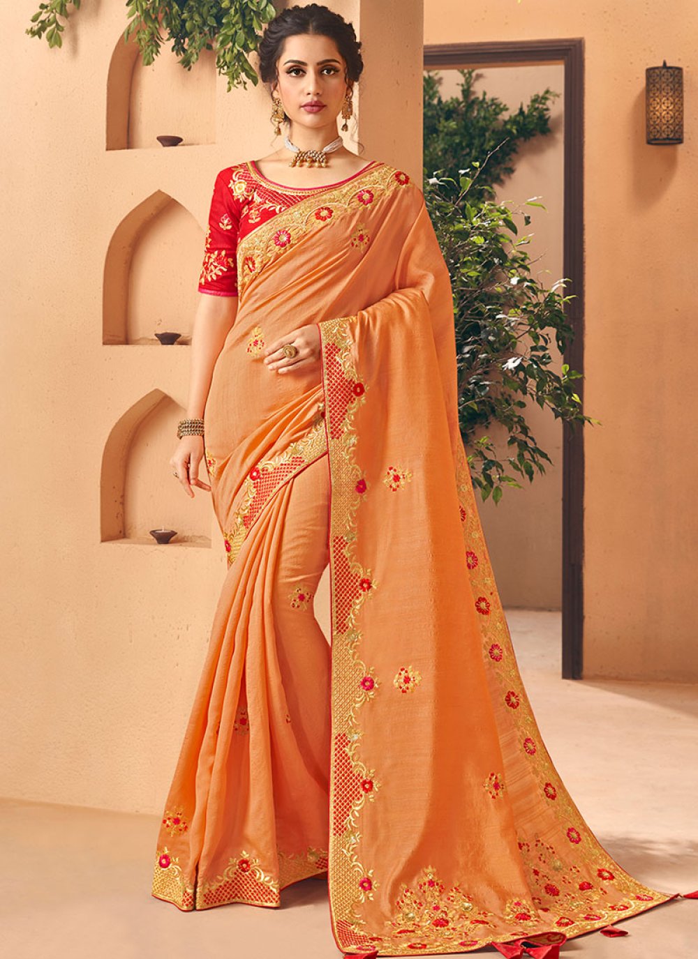 Orange Classic Saree buy online
