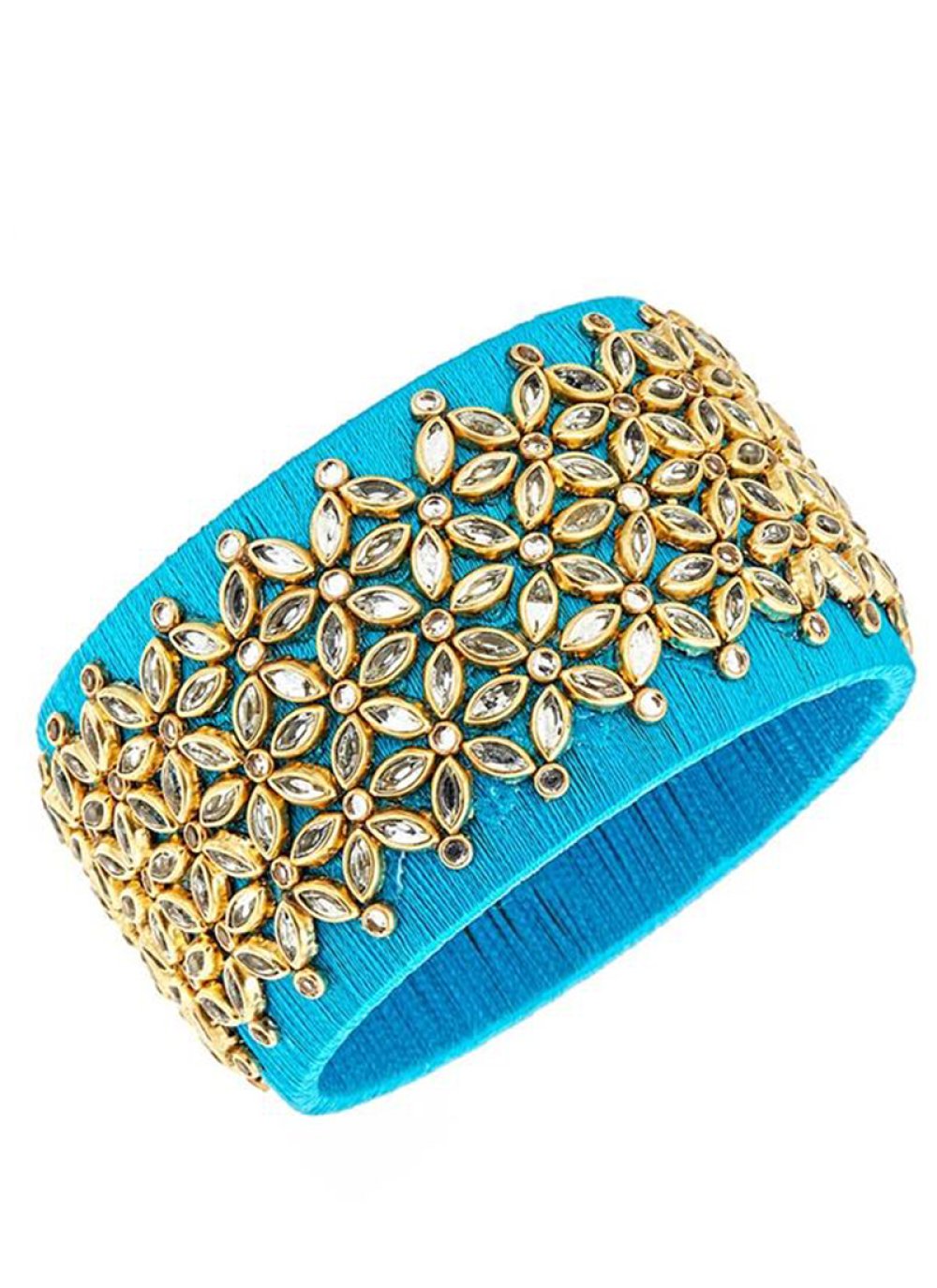 Shop Online Stone Work Turquoise Kada Bangles : 103286
