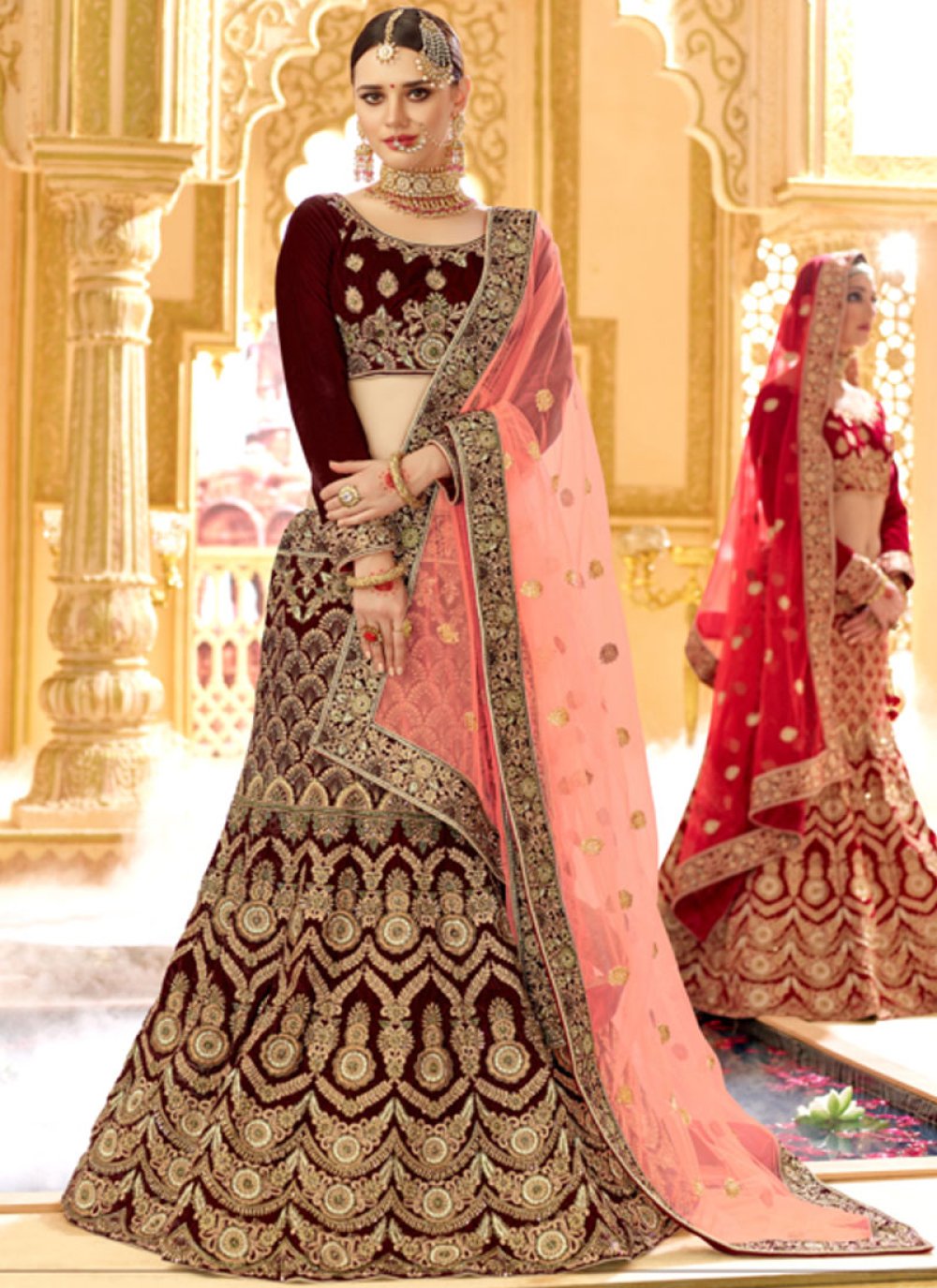 Buy Online Velvet Lace Lehenga Choli : 112865