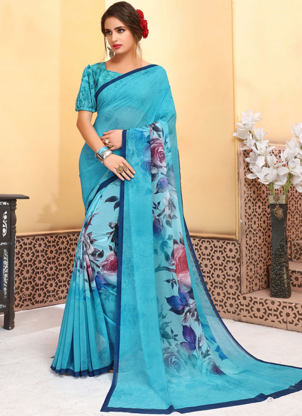 Weight Less Printed Saree buy online