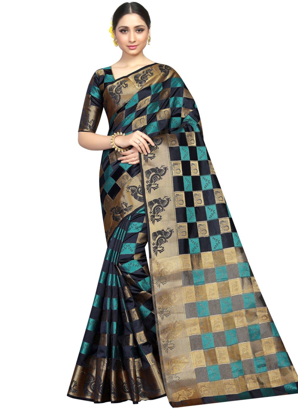 Woven Fancy Fabric Traditional Saree buy online