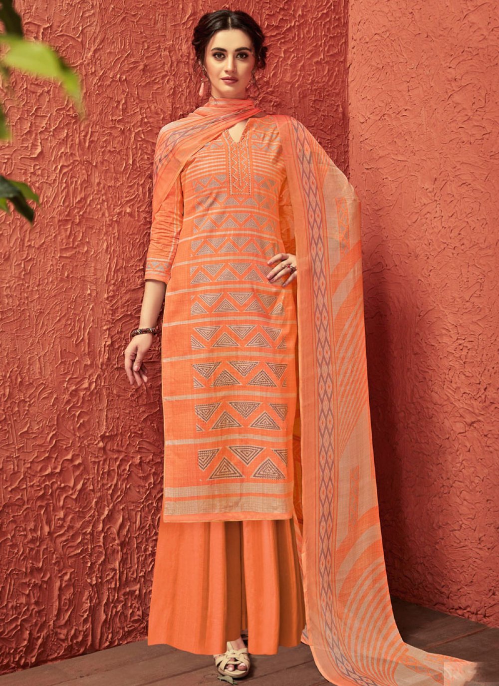 Shop Online Cotton Designer Palazzo Suit : 146872