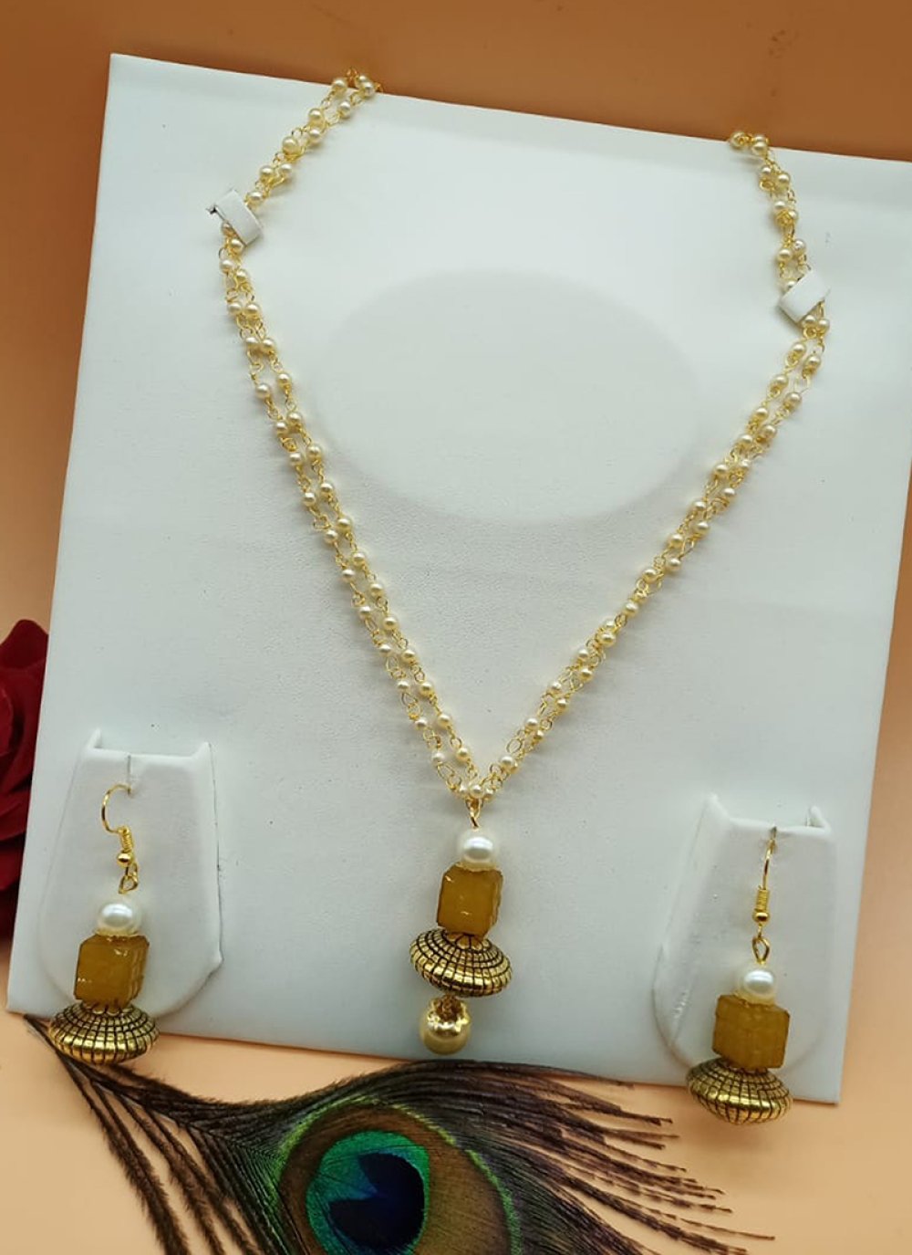 Shop Gold Color Necklace Set Online : 160302