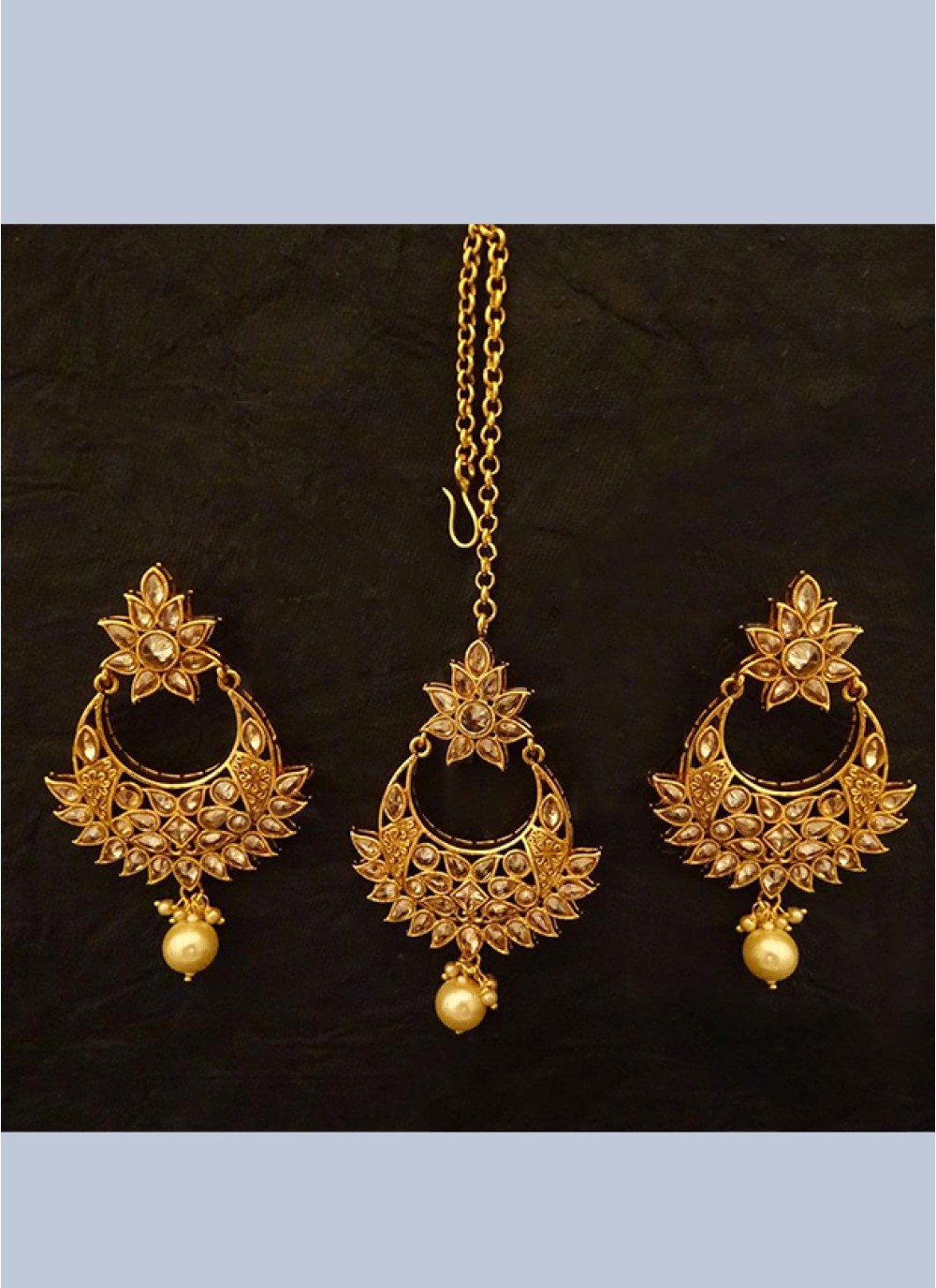 Gold Stone Work Maang Tika buy online