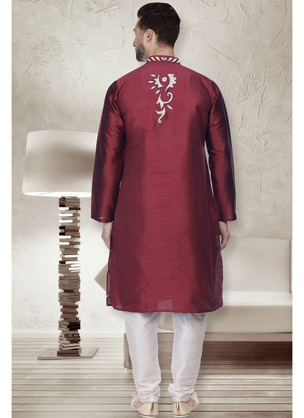Buy Maroon Color Kurta Pyjama Online : 153404