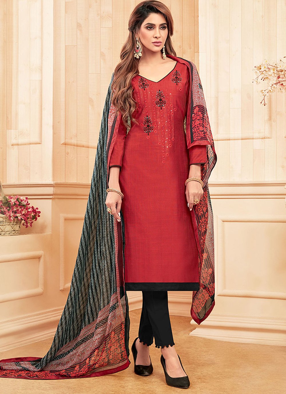 Maroon Party Pant Style Suit buy online