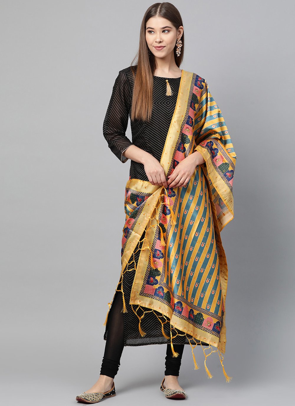 Buy Multi Colour Art Silk Designer Dupatta : 153135