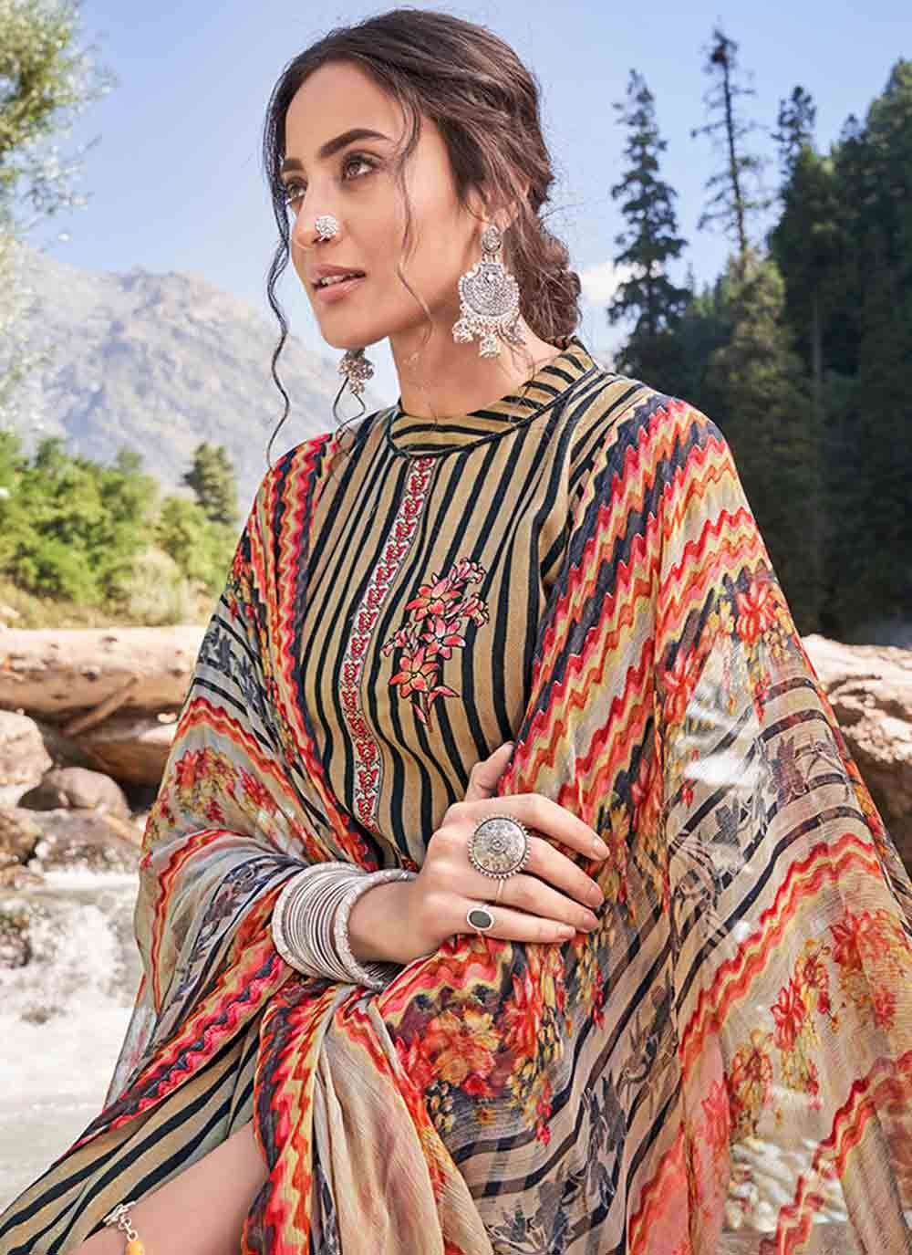 Buy Online Multi Colour Digital Print Salwar Suit : 160231