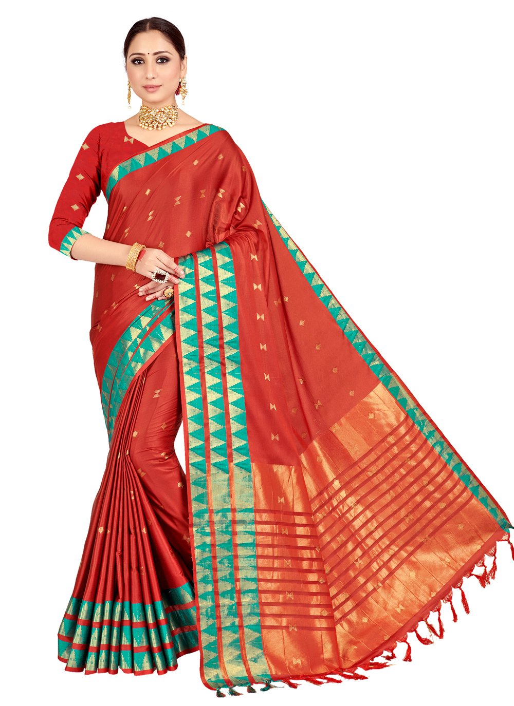 Buy Red Festival Traditional Saree Online