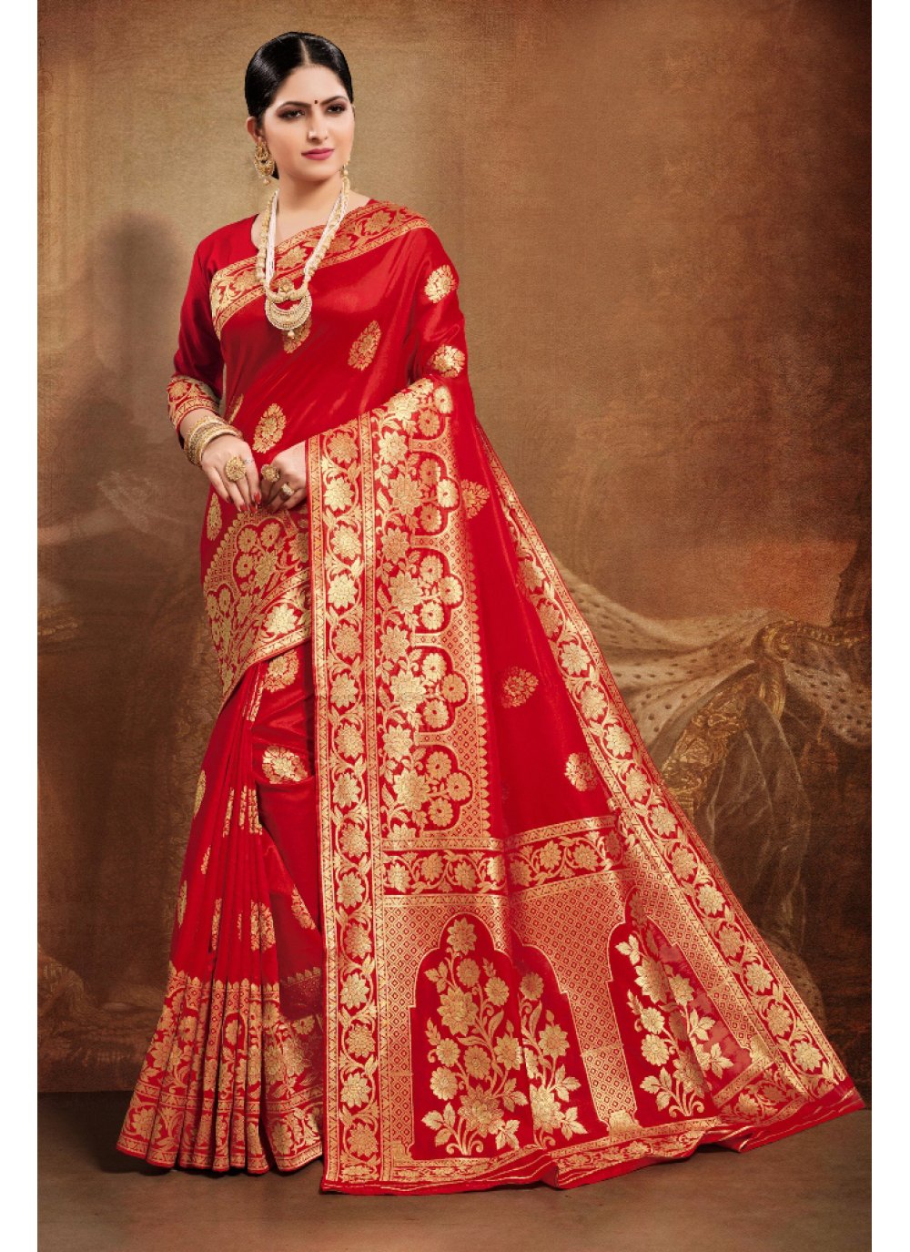 Buy Red Mehndi Saree Online