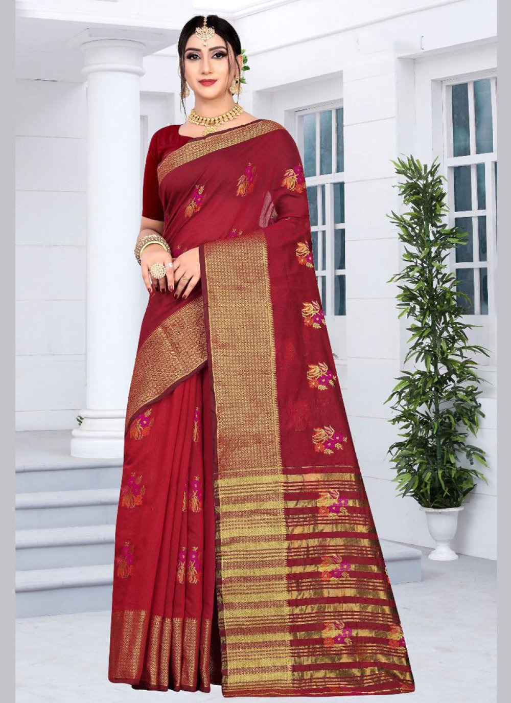 Buy Red Party Designer Saree Online : 152530