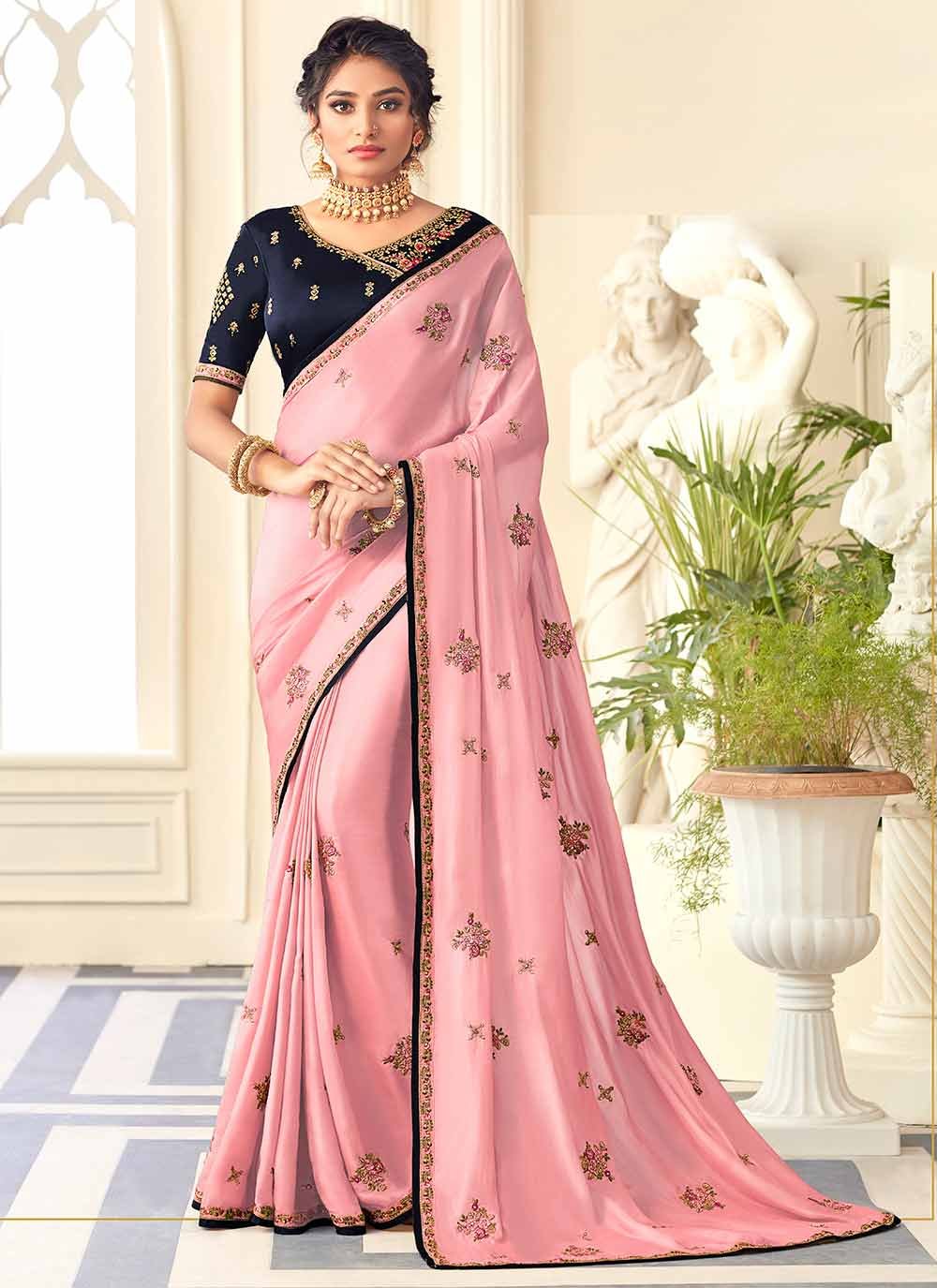 Buy Silk Classic Saree in Pink Online