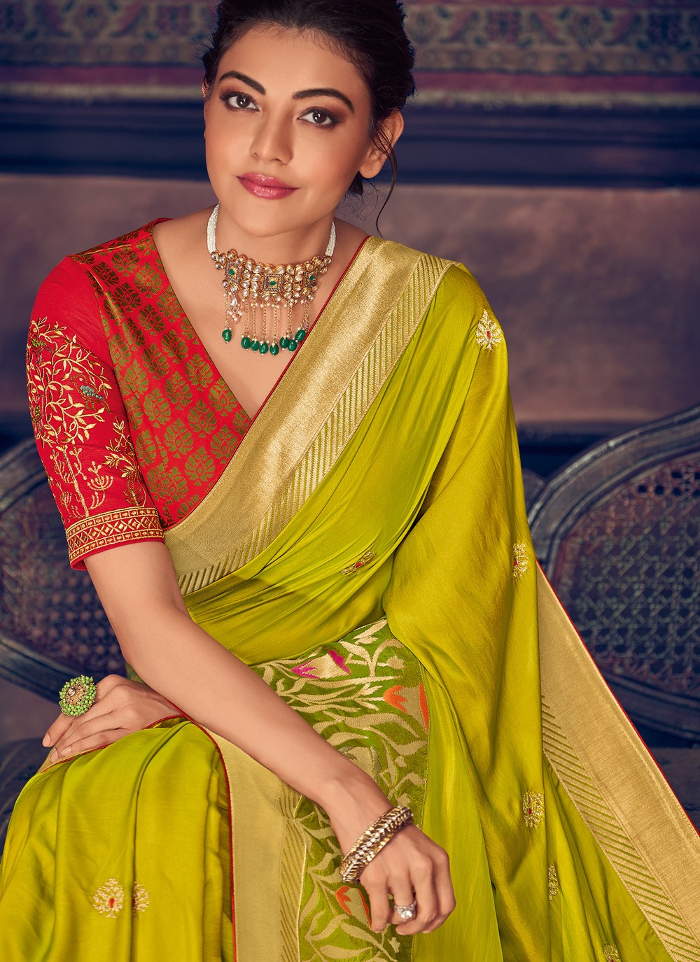 Buy Silk Green Saree : 169007