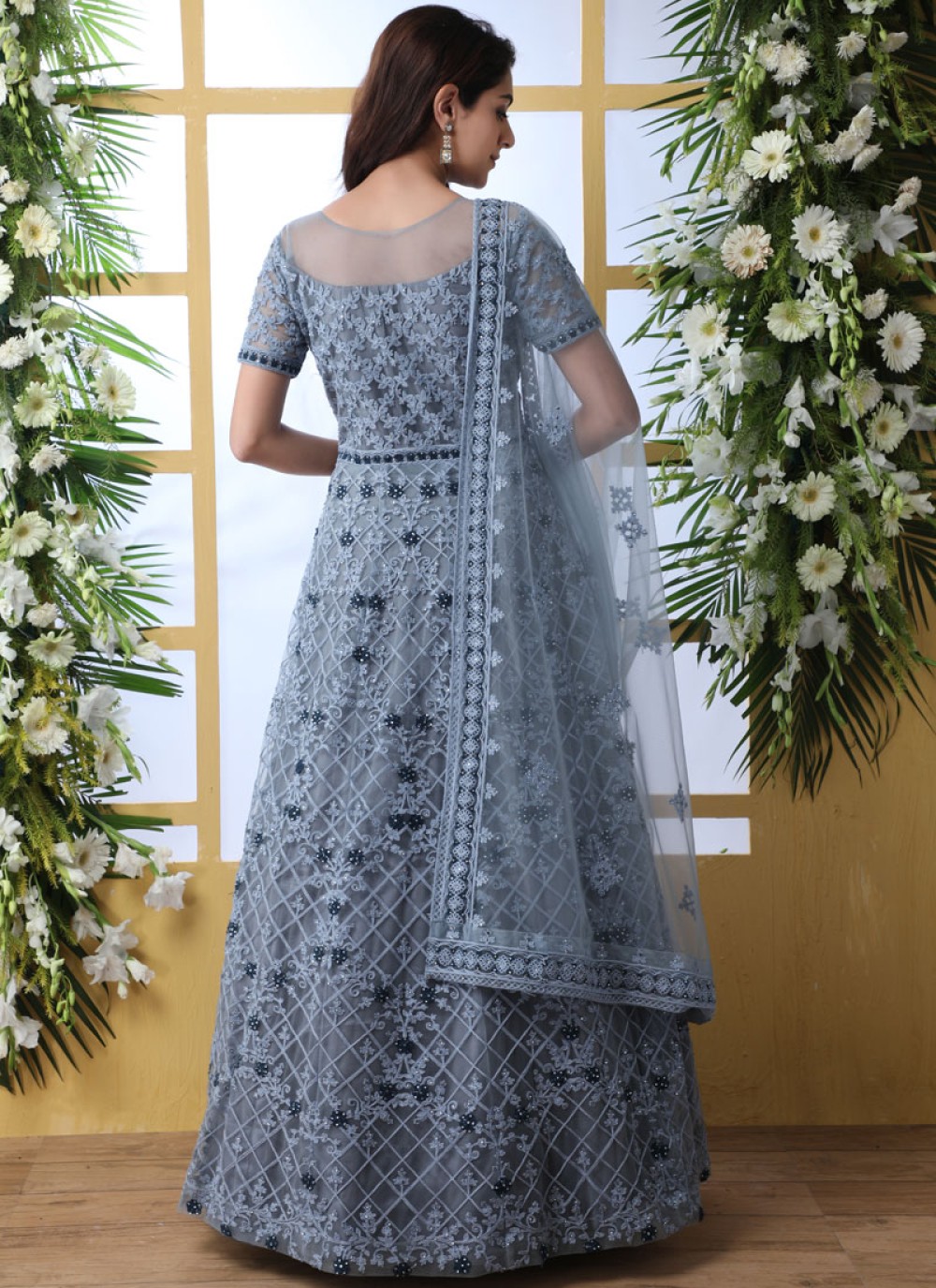 Buy Stone Work Designer Gown : 140195