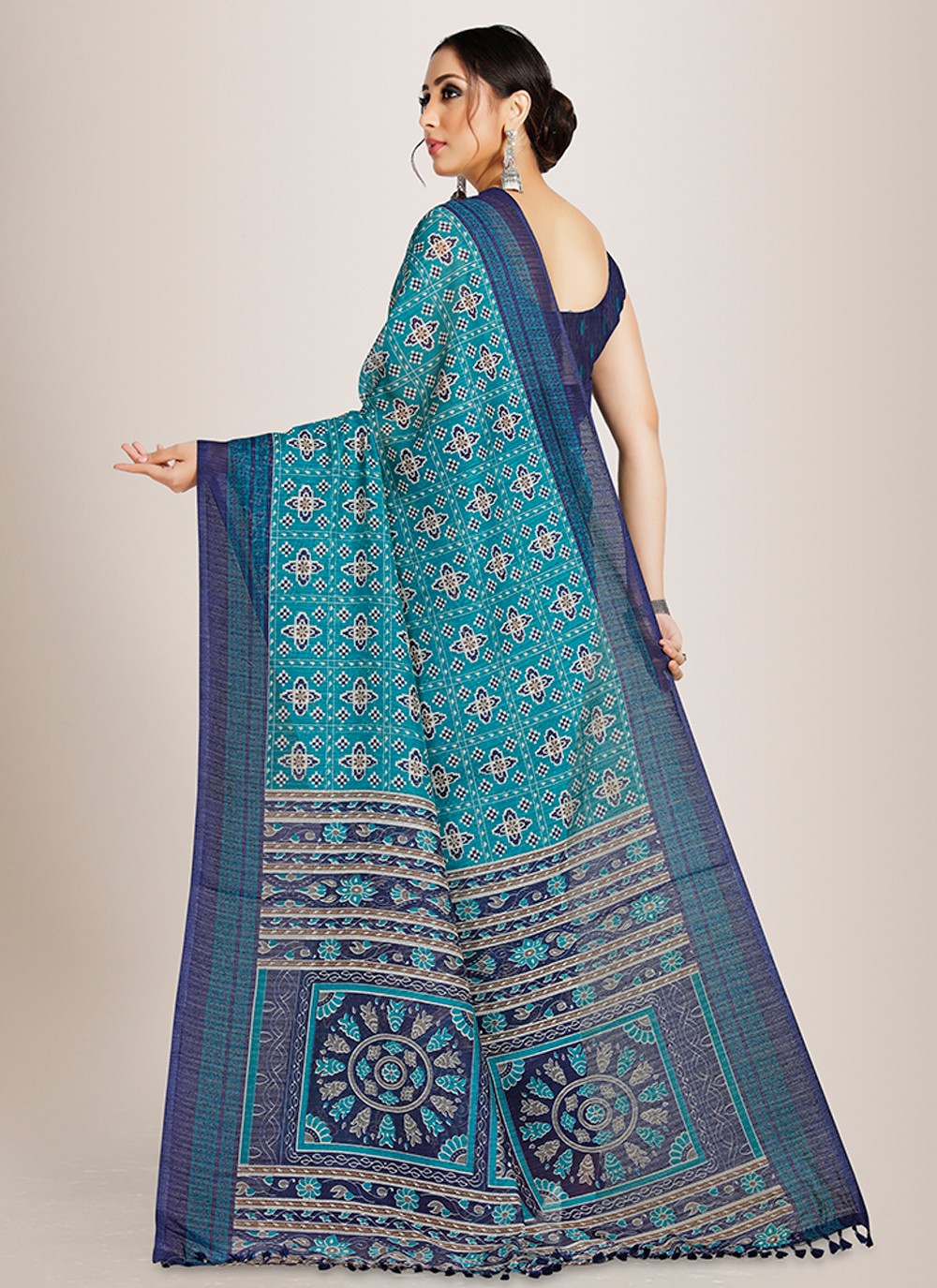 Turquoise Color Casual Saree buy online