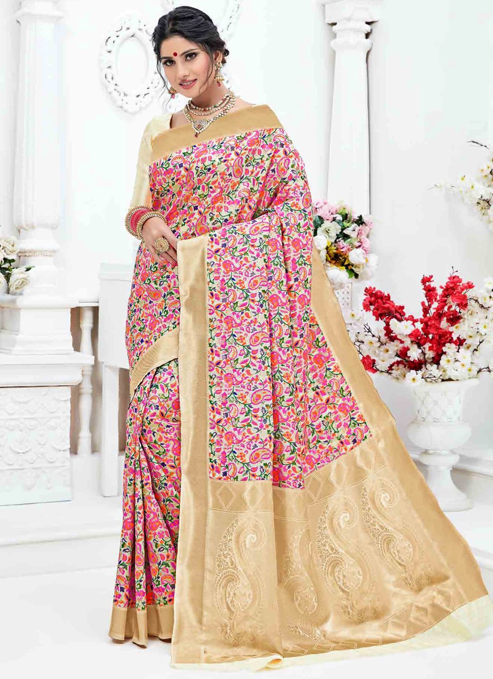 Shop Online Weaving Mehndi Classic Saree : 155600