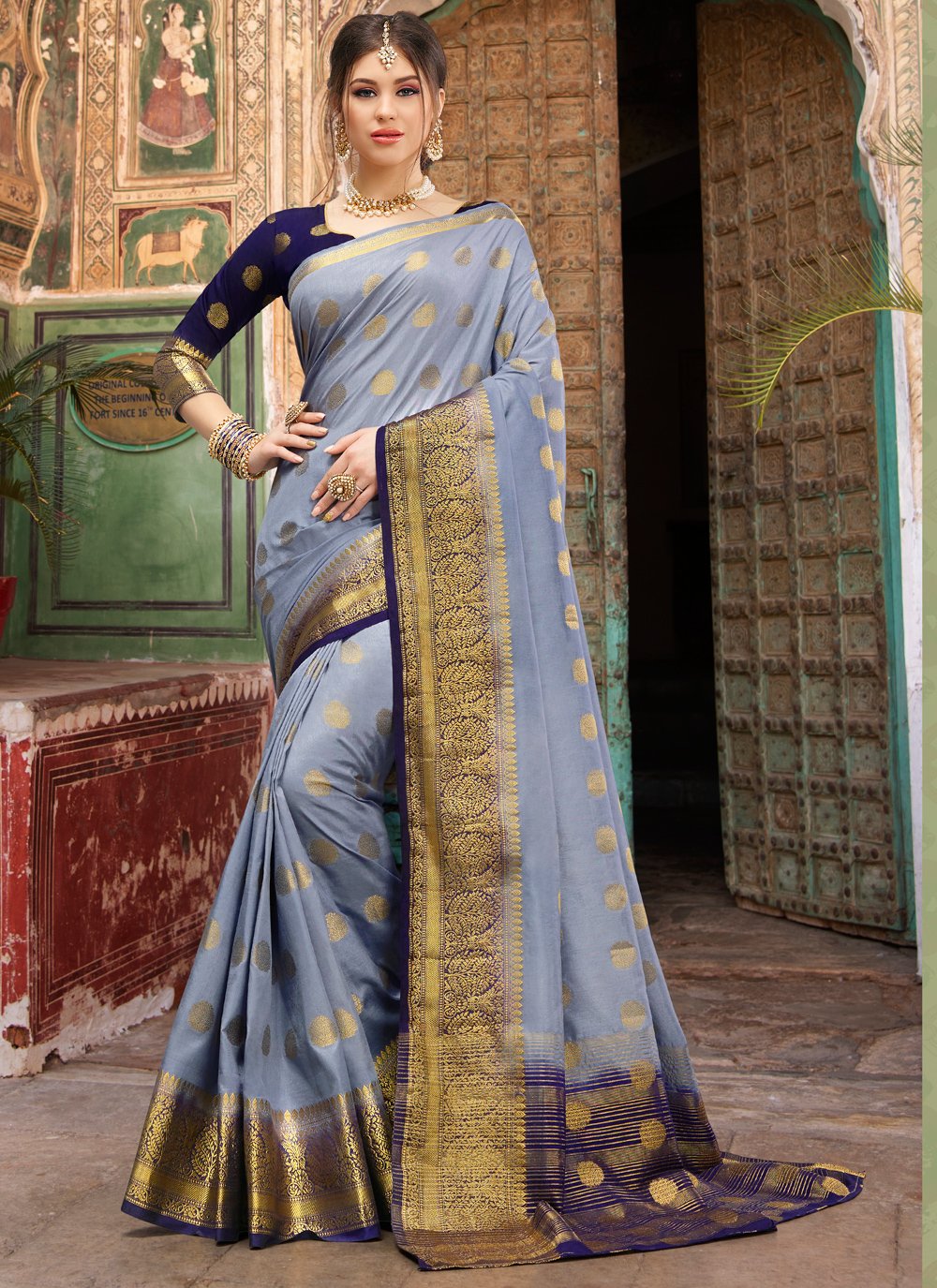 Shop Online Weaving Nylon Classic Saree : 156075
