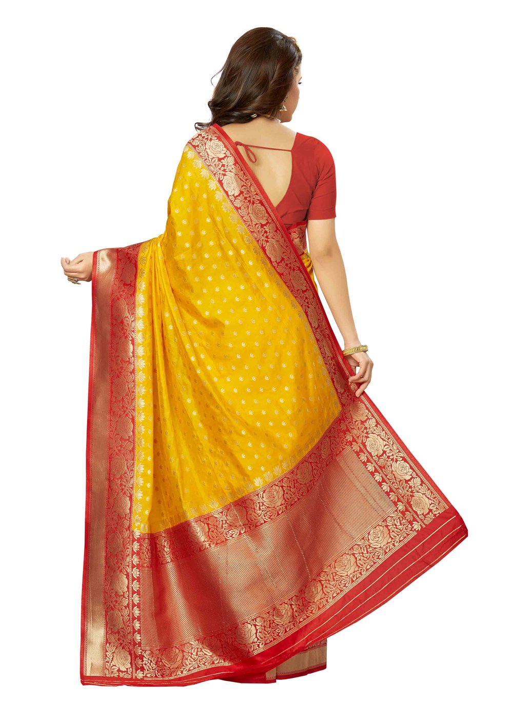 Shop Zari Art Silk Gold Saree Online : 156432