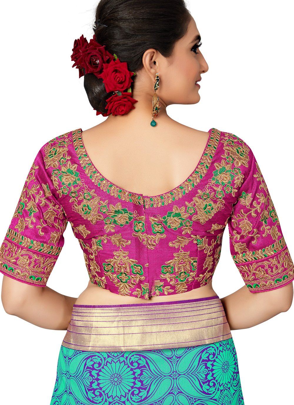 Shop Blue Fancy Fabric Classic Saree Online : 170143