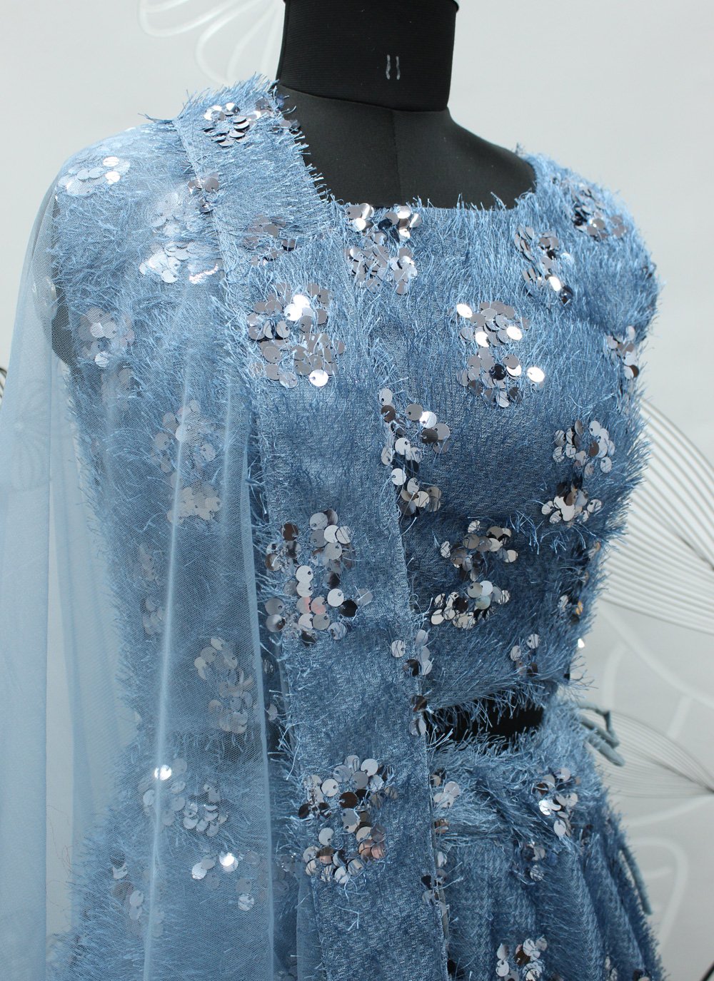 Shop Embroidered Fancy Fabric Blue Lehenga Choli Online : 188414 ...