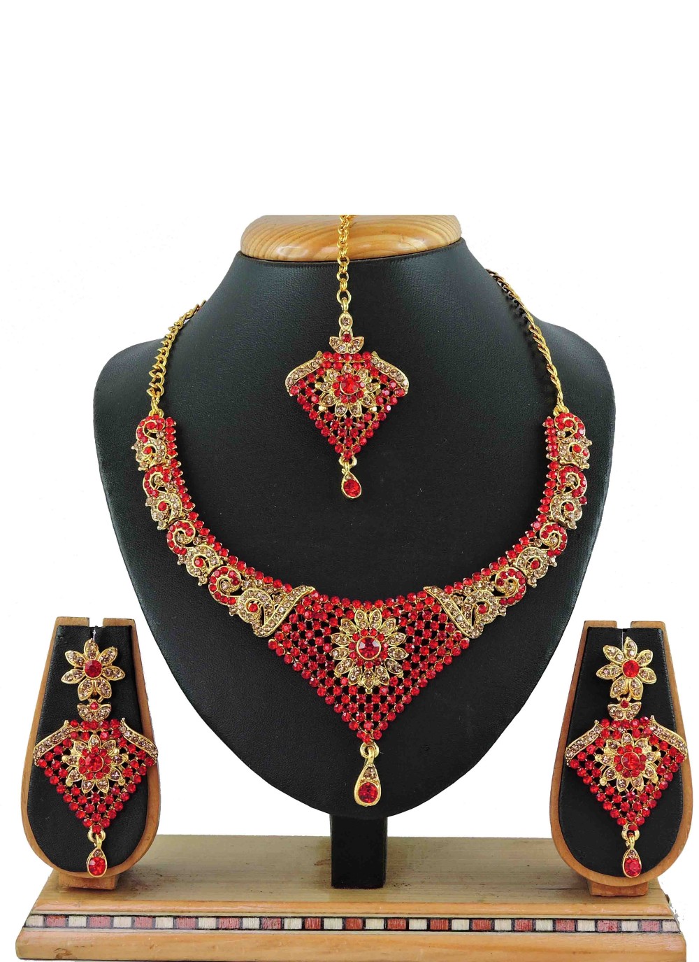 Red colour necklace online store