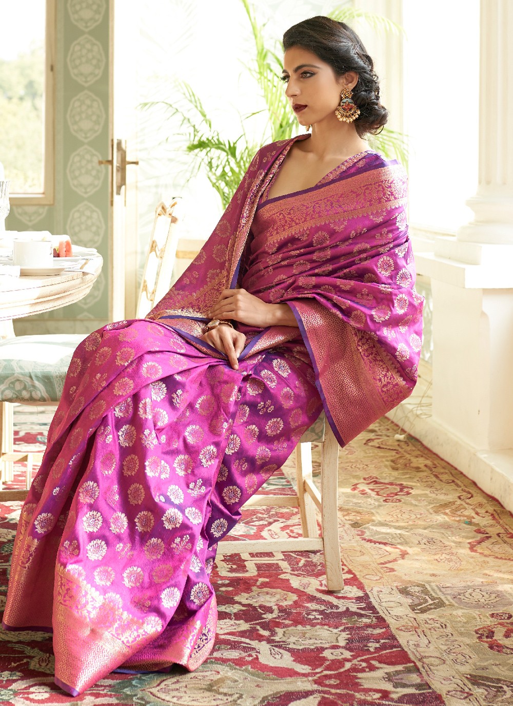 Magenta Color Traditional Designer Saree buy online - Saree