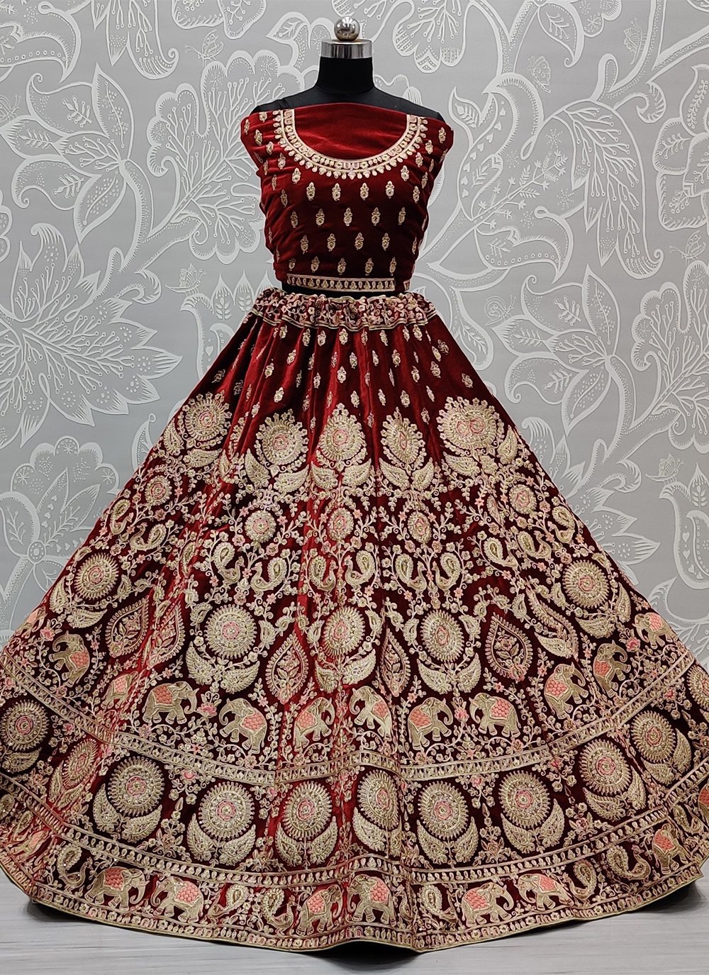 Buy Maroon Color Lehenga Choli : 208725