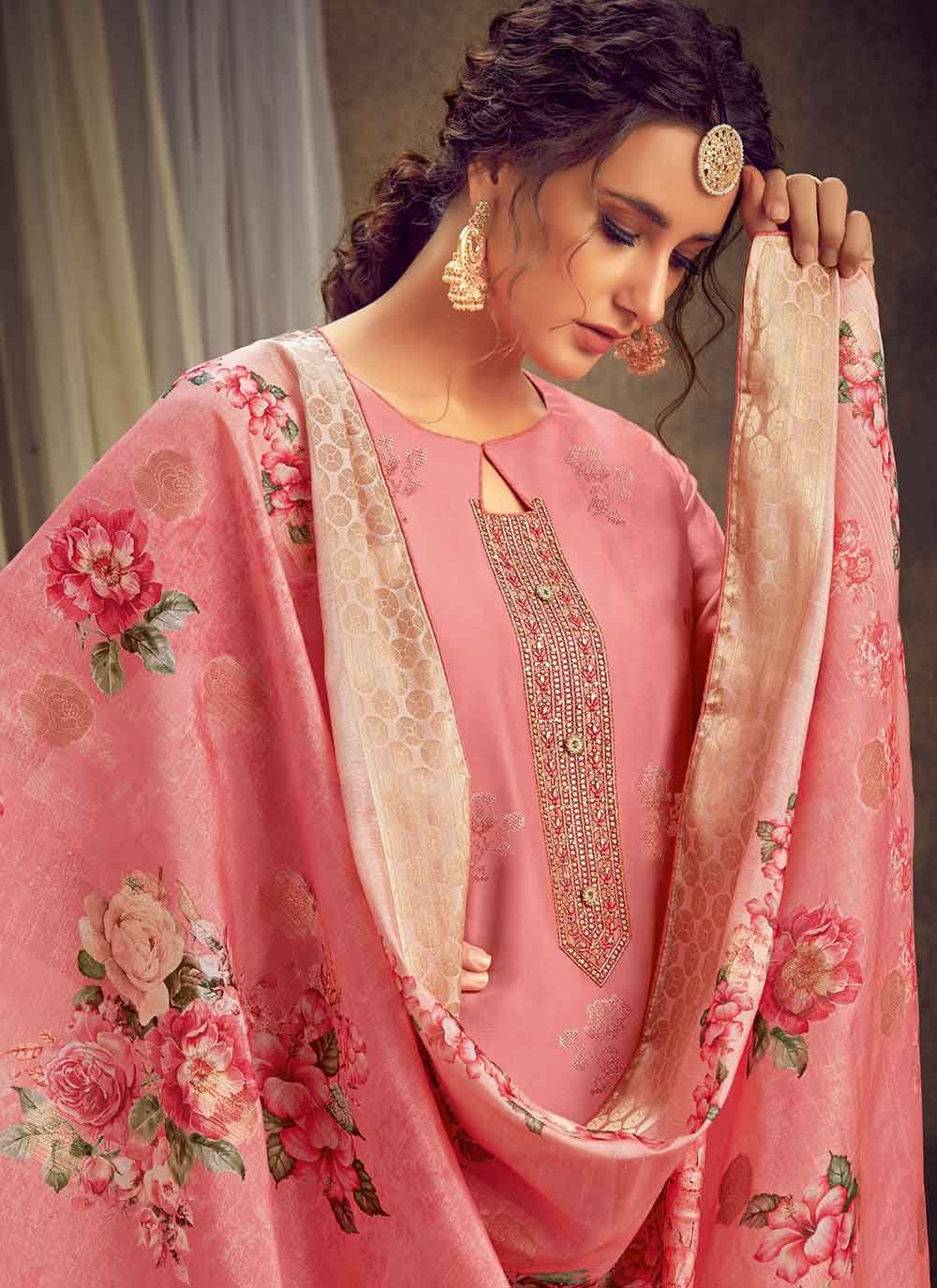 Buy Online Pink Viscose Designer Palazzo Suit : 173517