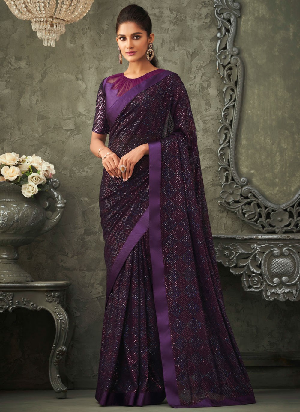 Purple Color Classic Saree buy online