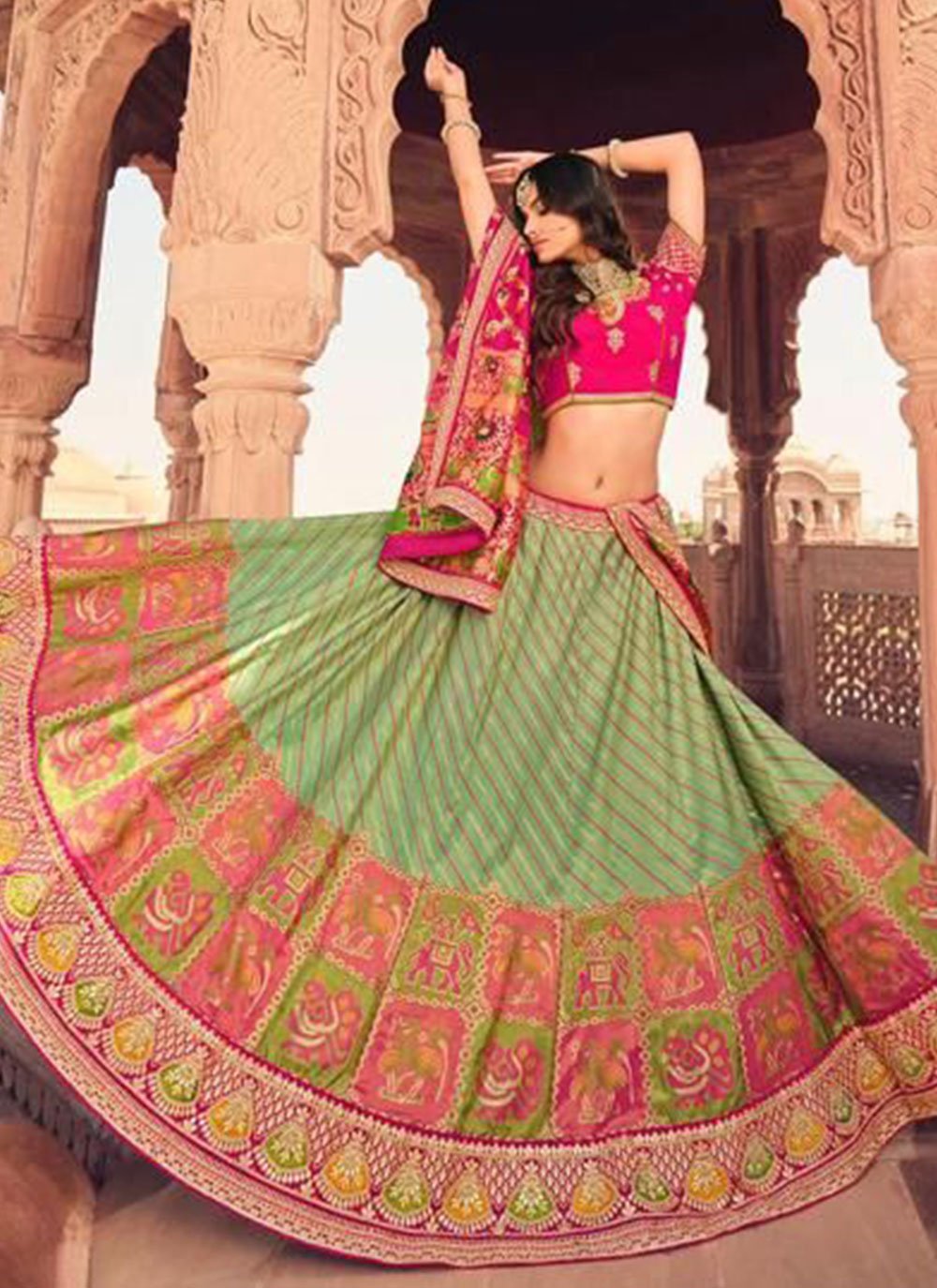 Buy Silk Patch Border Lehenga Choli Online