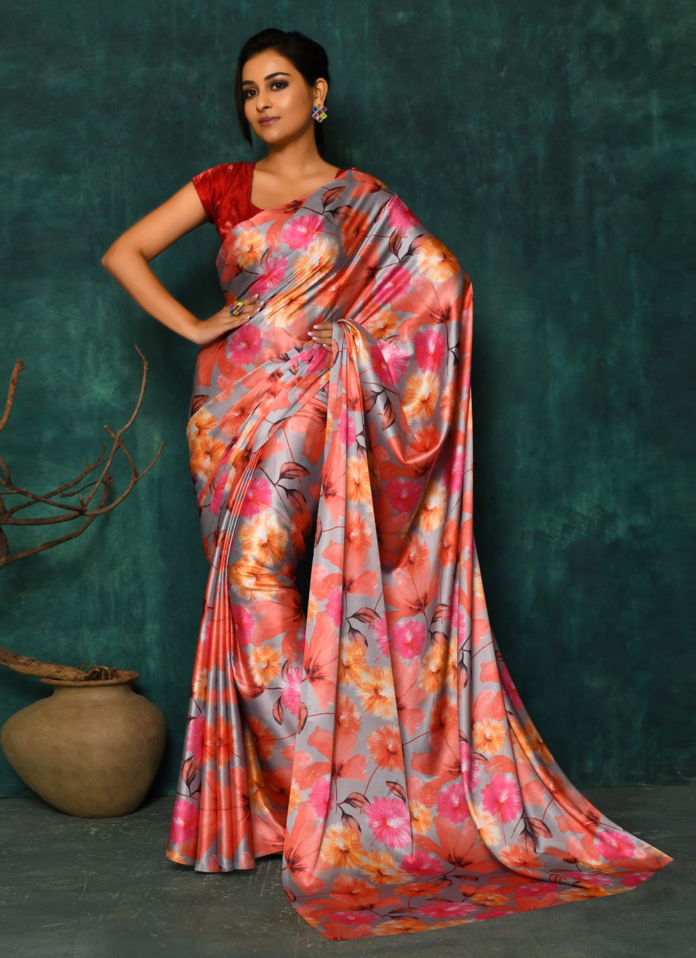 Buy Digital Print Festival Classic Designer Saree Online