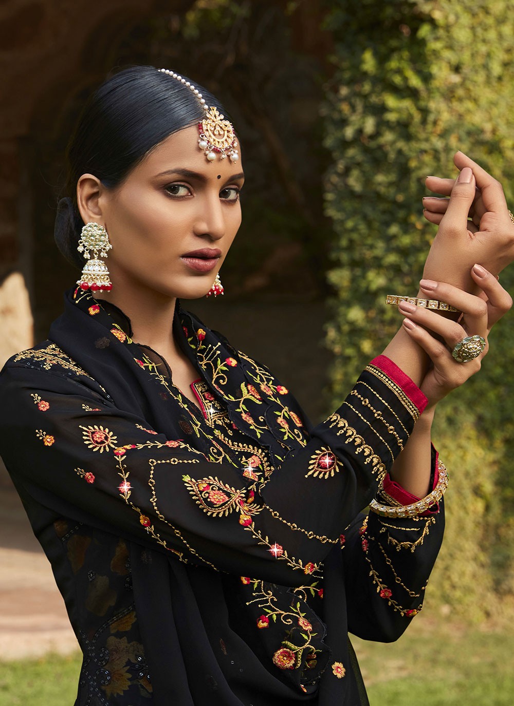 Buy Embroidered Black Designer Pakistani Suit Online