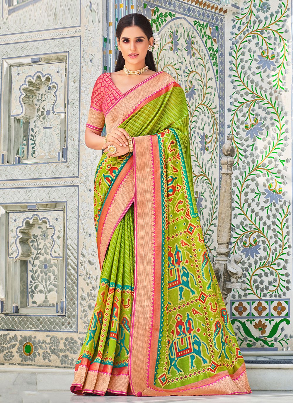 Buy Green Classic Saree Online