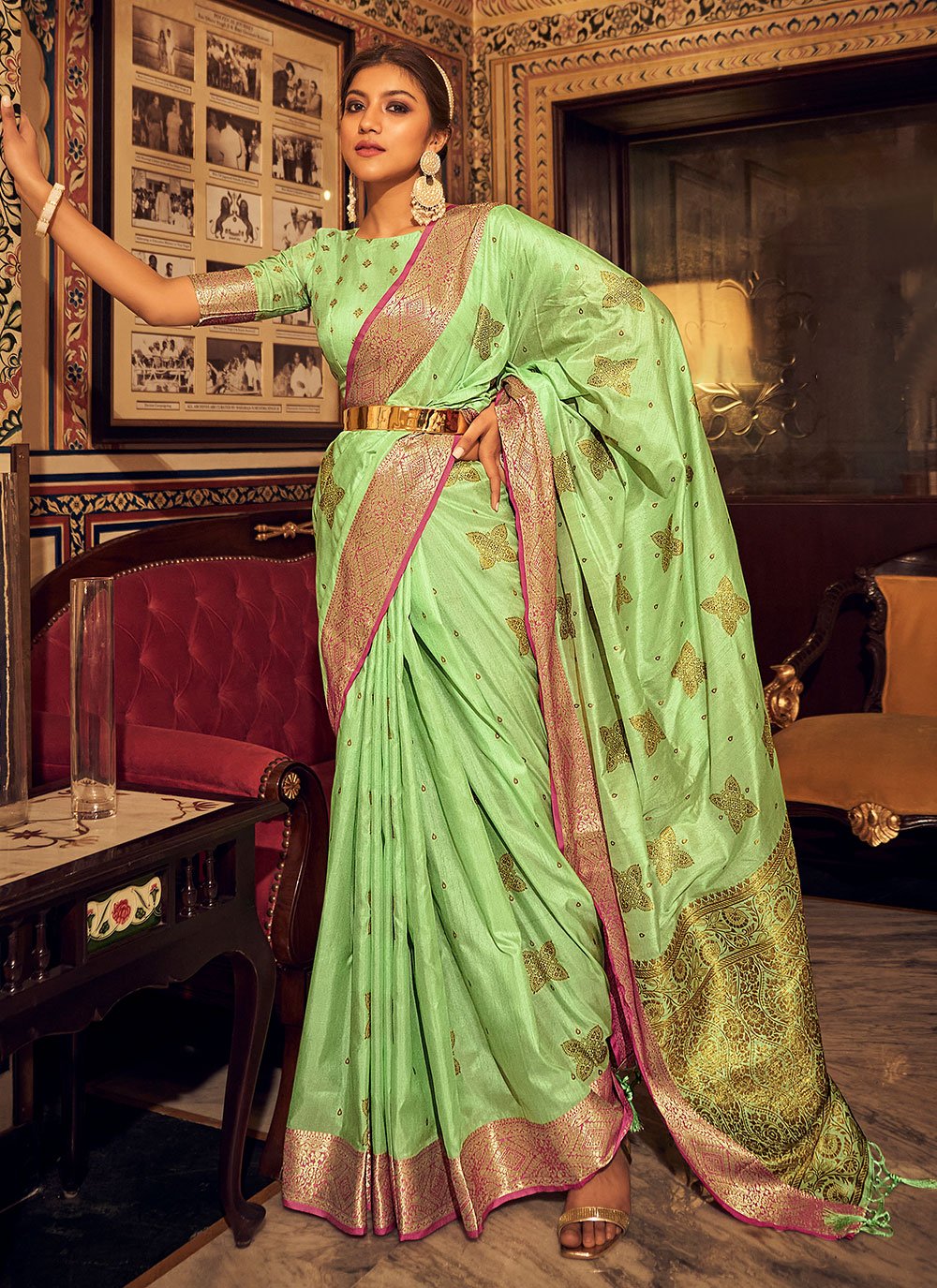 Shop Green Color Classic Saree Online : 222948