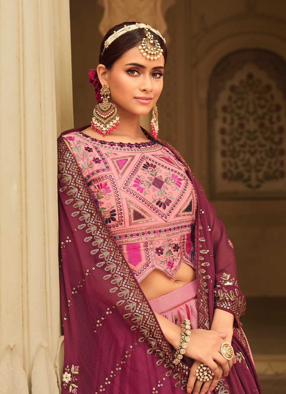 Buy Magenta Color Lehenga Choli : 236164