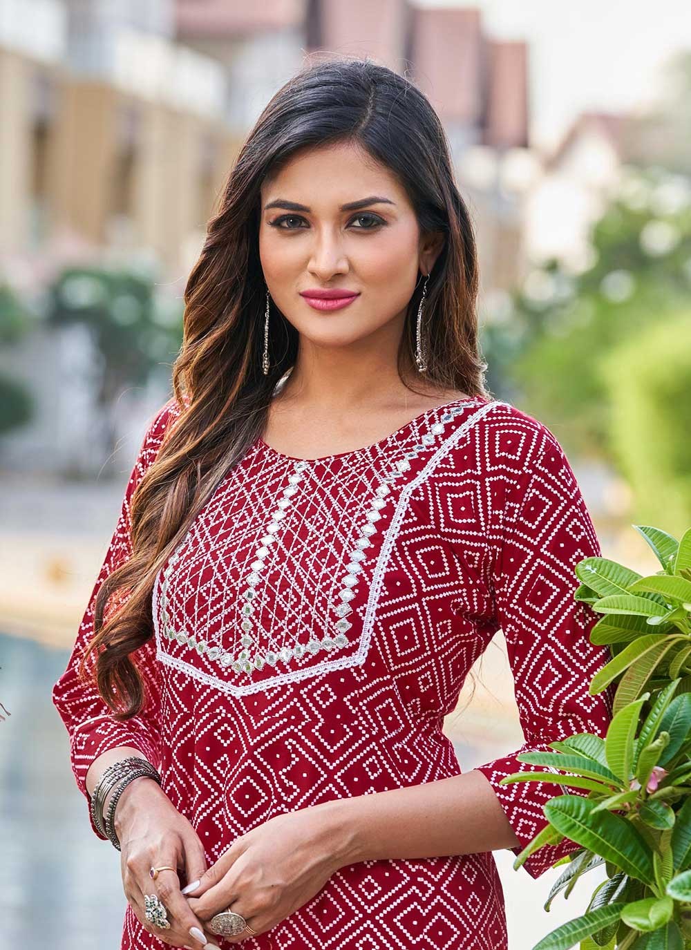 Buy Online Maroon Color Party Wear Kurti : 230311