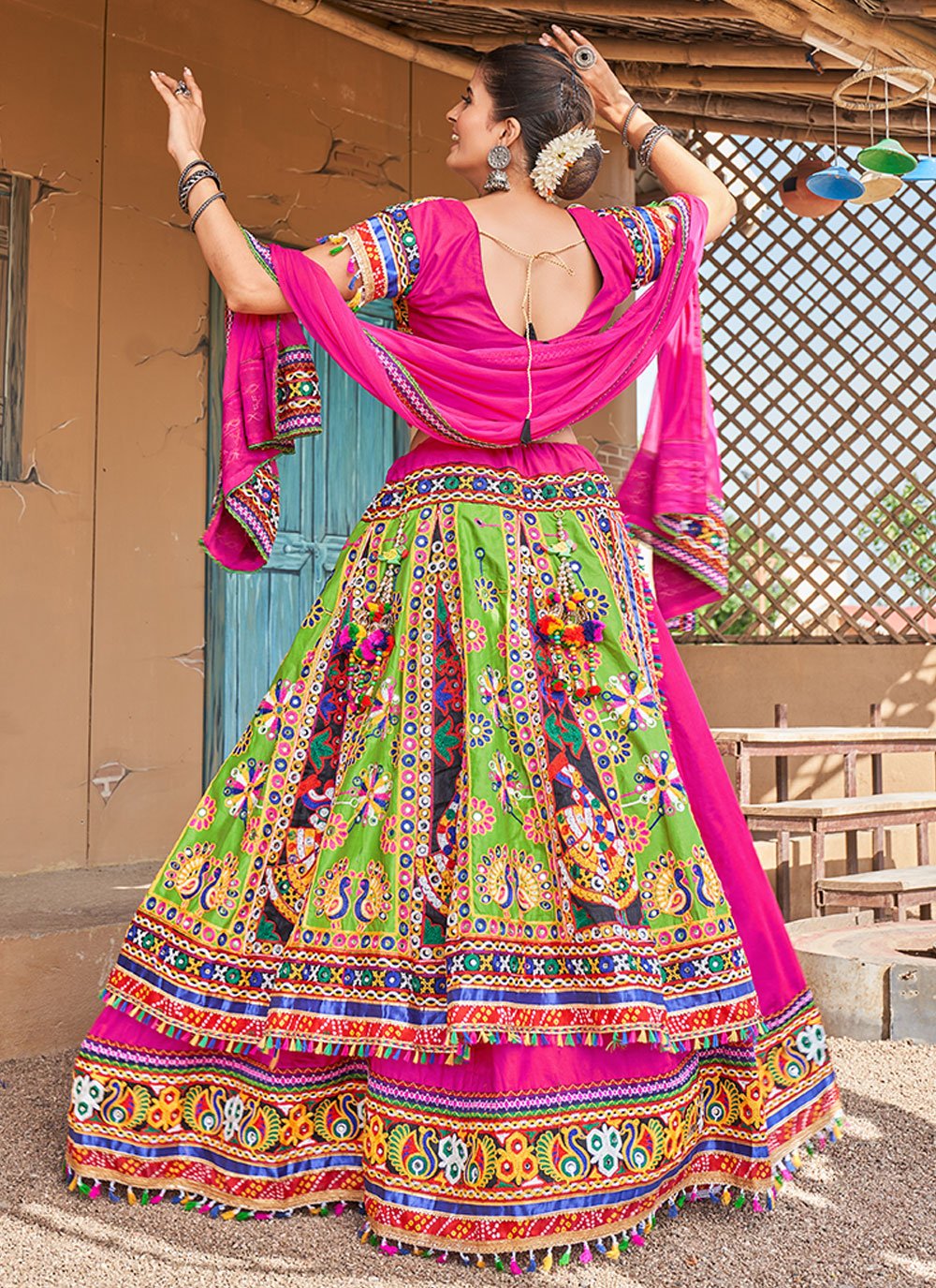 Buy Mirror Cotton Multi Colour Lehenga Choli : 234258 - Lehenga Choli