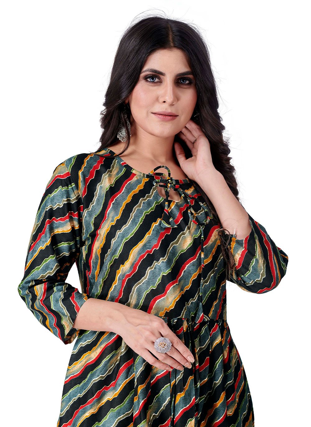 Buy Online Multi Colour Rayon Foil Print Casual Kurti : 234425 - Kurtis