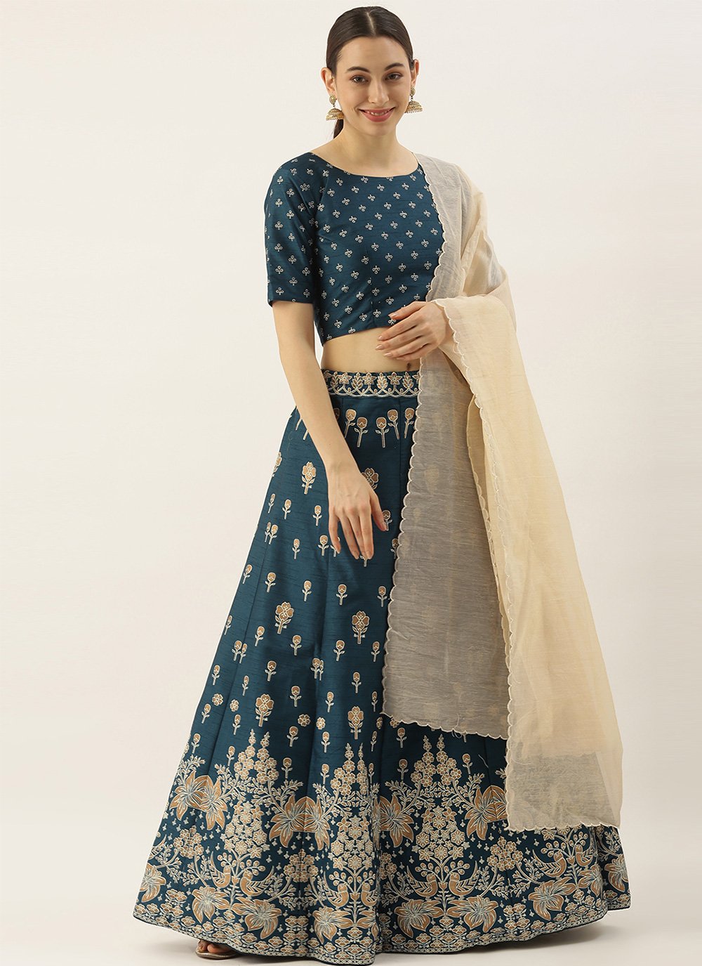 Buy Navy Blue Color Lehenga Choli : 210201