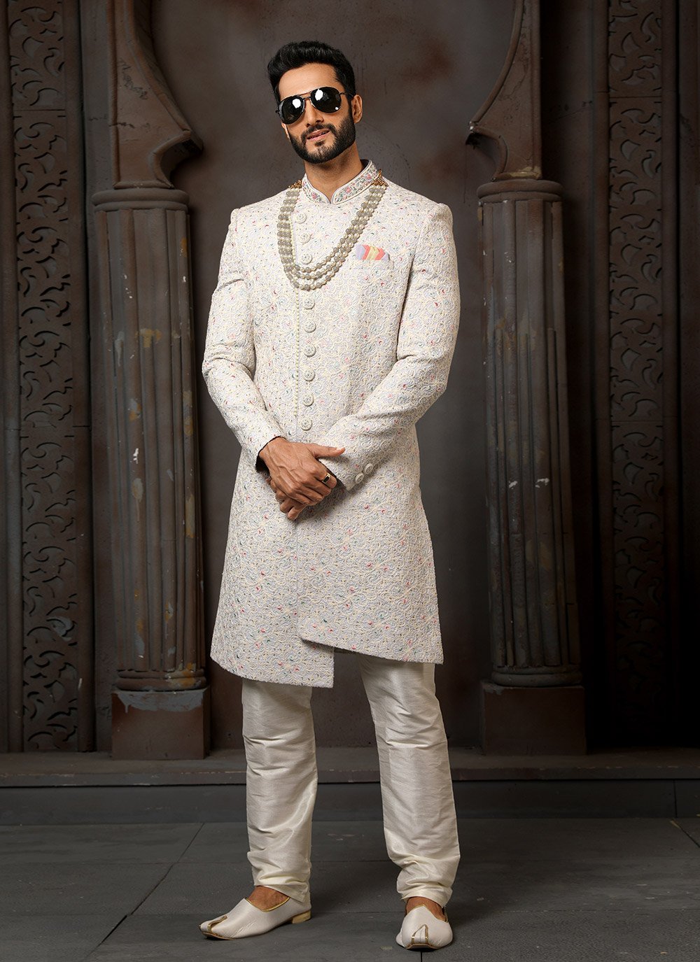 Shop Online Off White Color Sherwani : 238572