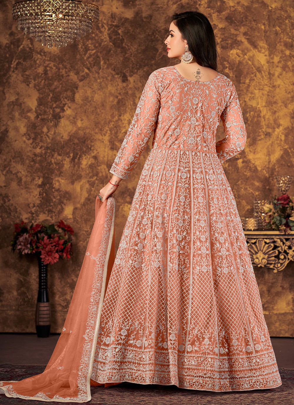 Shop Peach Color Salwar Kameez Online : 239999