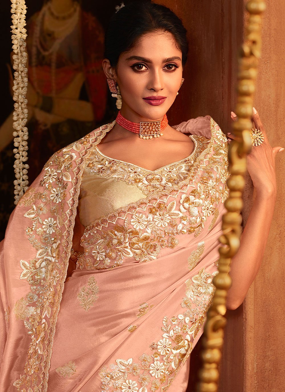 Pink Color Contemporary Saree buy online