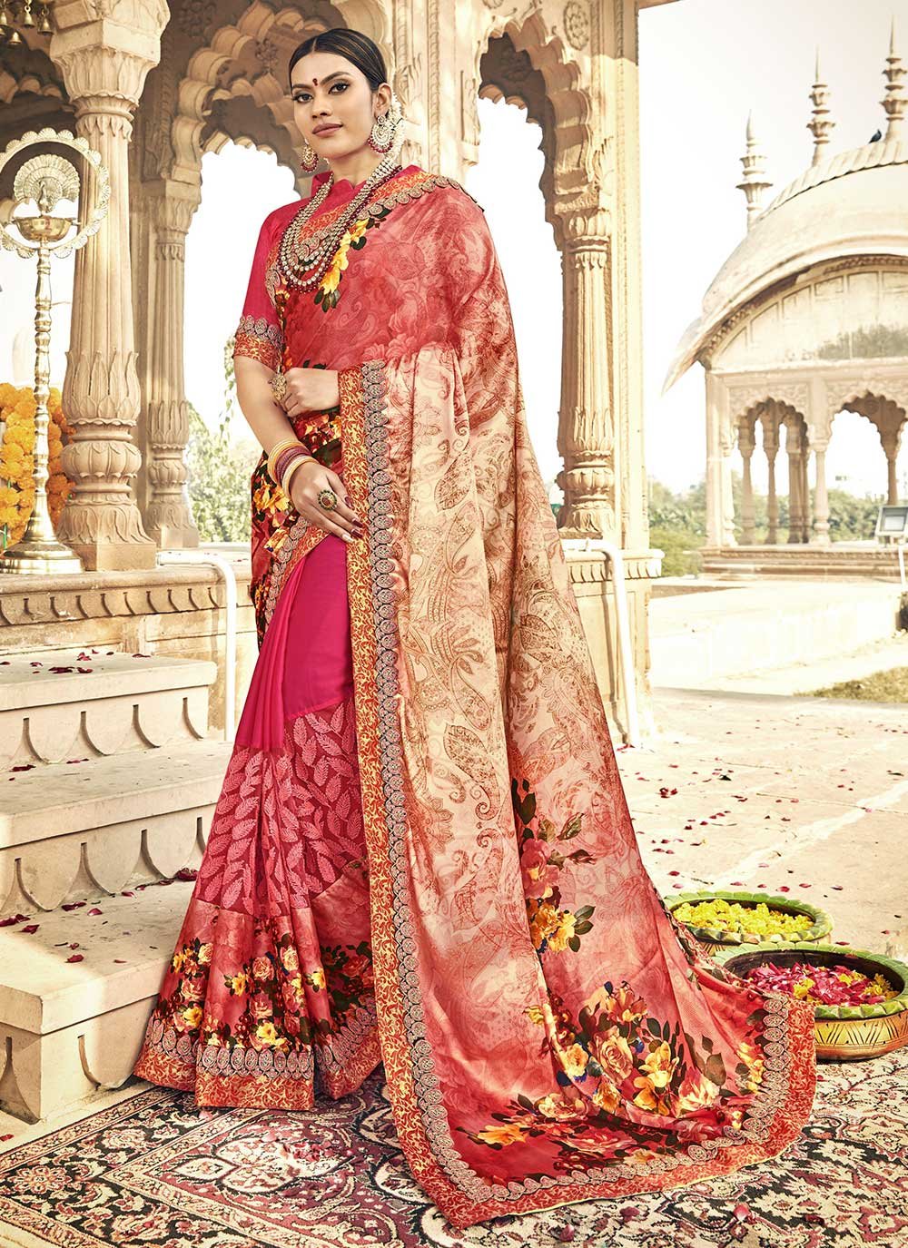 Shop Online Pink Color Saree : 228024
